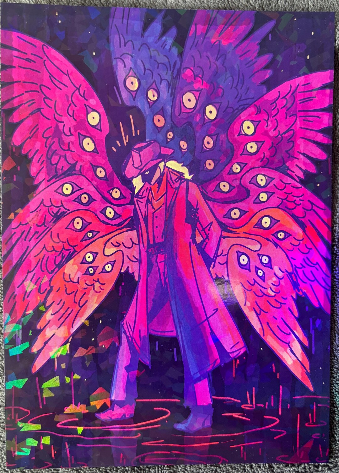Cowboy Angel Holographic 5 X 7 Art Print - Etsy
