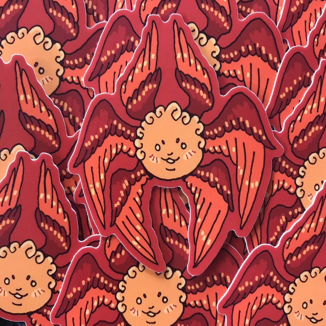 Cherub Face Sticker - Etsy