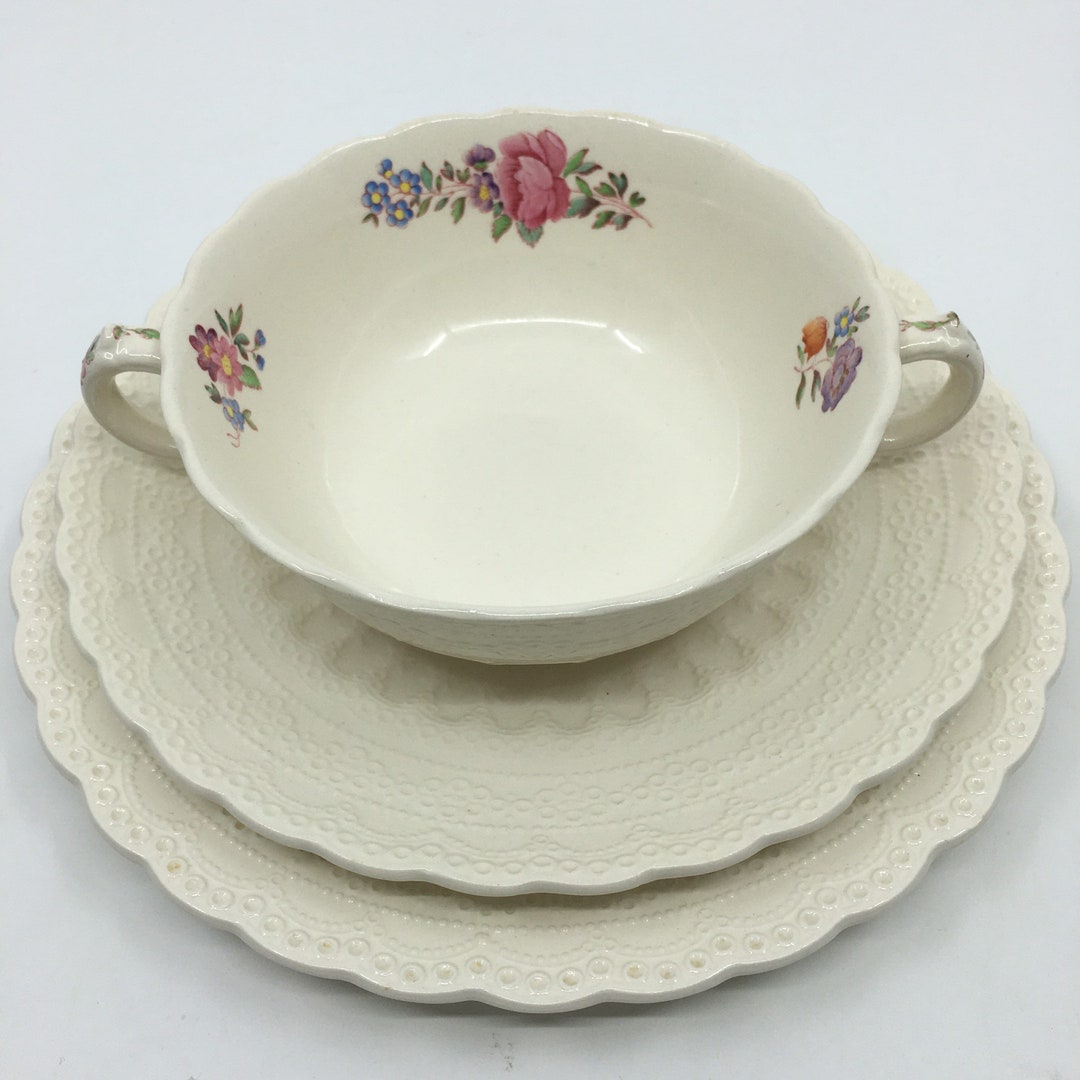 Copeland Spode ‘claudia’ Cream Soup Bowl Trio - Etsy