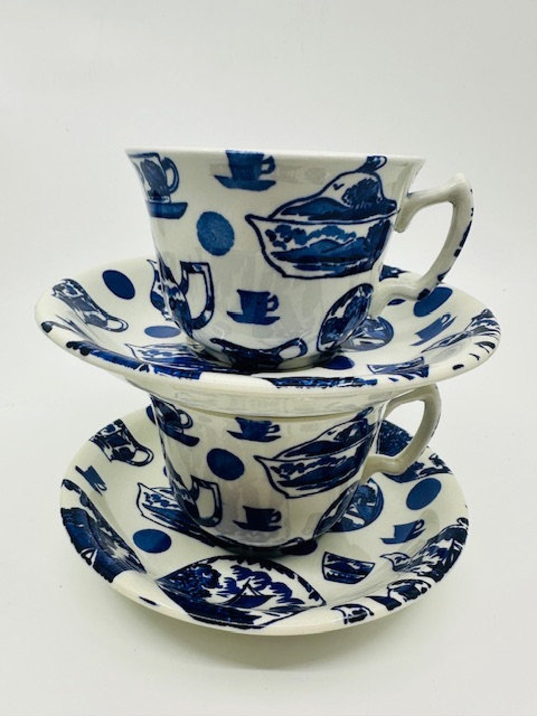 Burgess and Leigh Pictorial Britain Set of Two Teacups and Saucers - Etsy