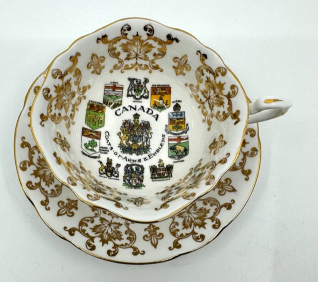 Paragon Square Shape Canada Coat of Arms Teacup and Saucer - Etsy