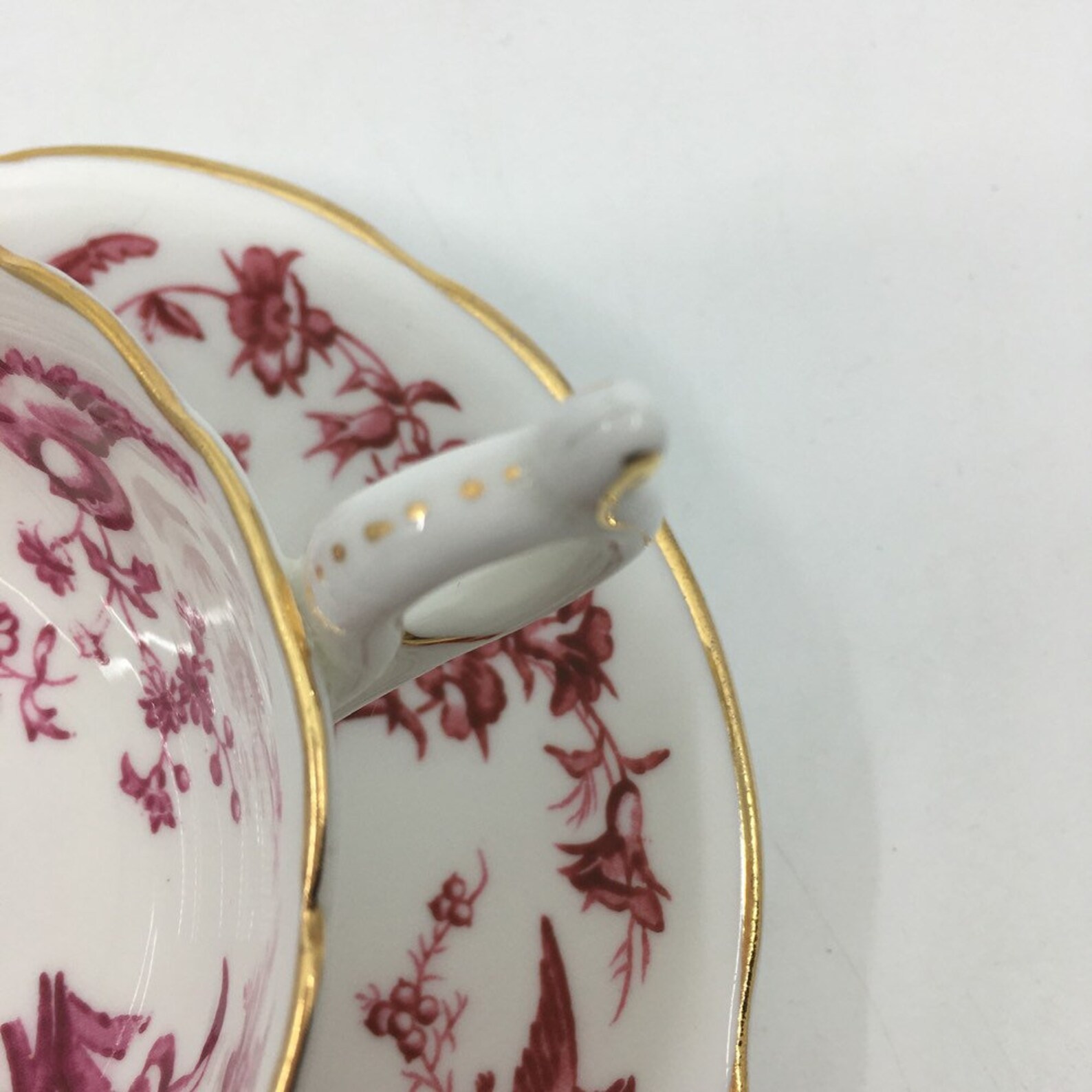 Coalport Wide-mouth Teacup -bold Pink Bird and Floral Motif - Etsy
