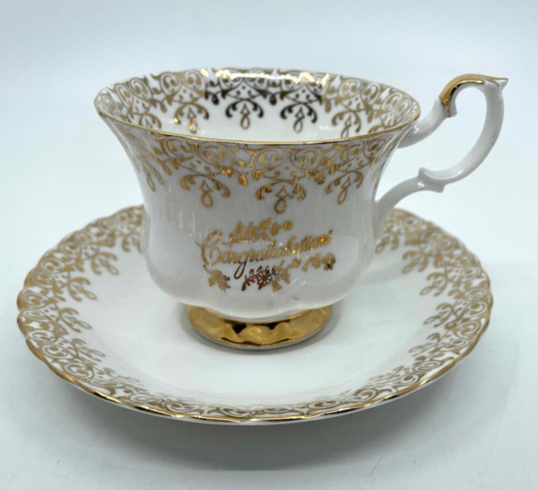 Royal Albert Gold Congratulations Teacup and Saucer - Etsy