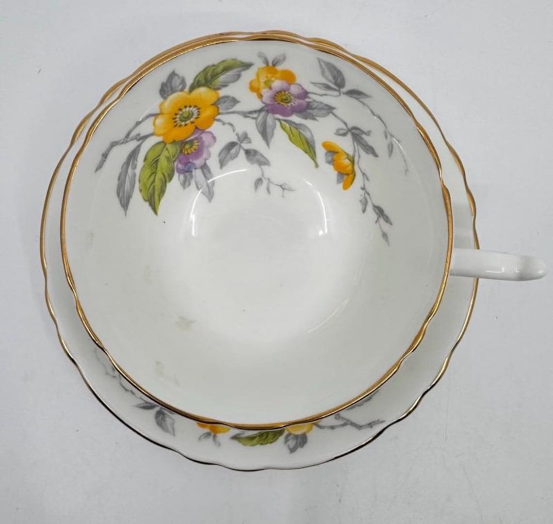 Paragon Double Warrant Blue Floral Teacup and Saucer - Etsy