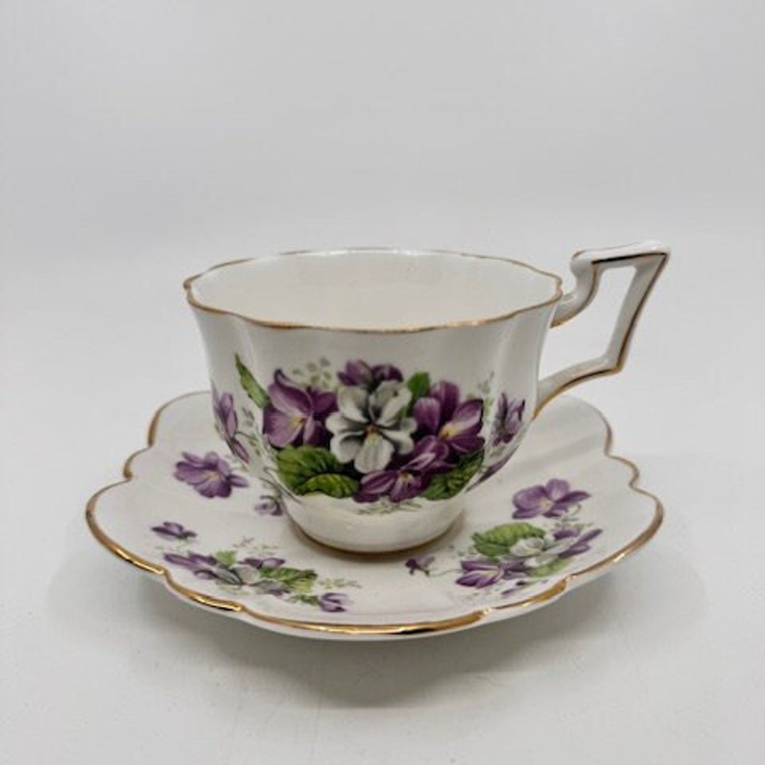 Salisbury Devonshire Violets Teacup and Saucer - Etsy