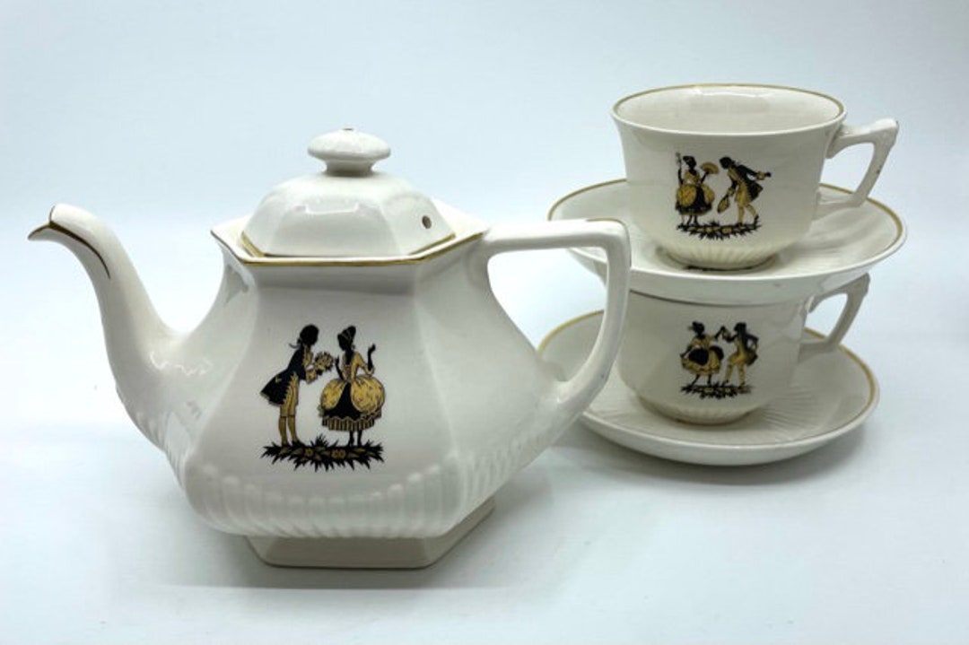 Wm Adams & Sons Real English Ironstone Teapot and Matching Pair of ...
