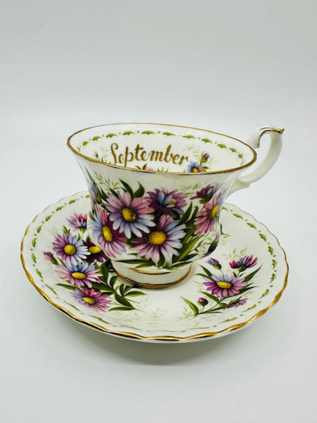Royal Albert Flower of the Month Series September Teacup and Saucer - Etsy