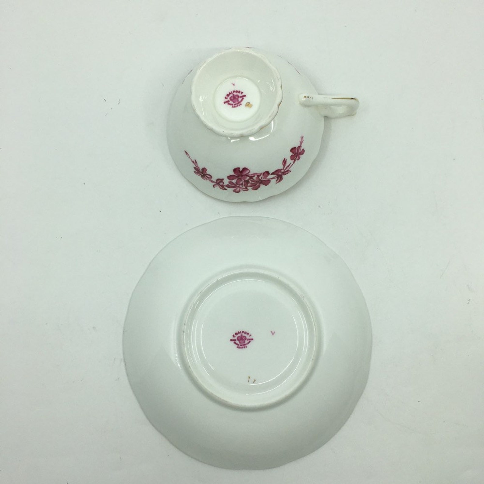 Coalport Wide-mouth Teacup -bold Pink Bird and Floral Motif - Etsy