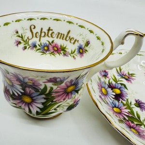 Royal Albert Flower of the Month Series September Teacup and Saucer - Etsy