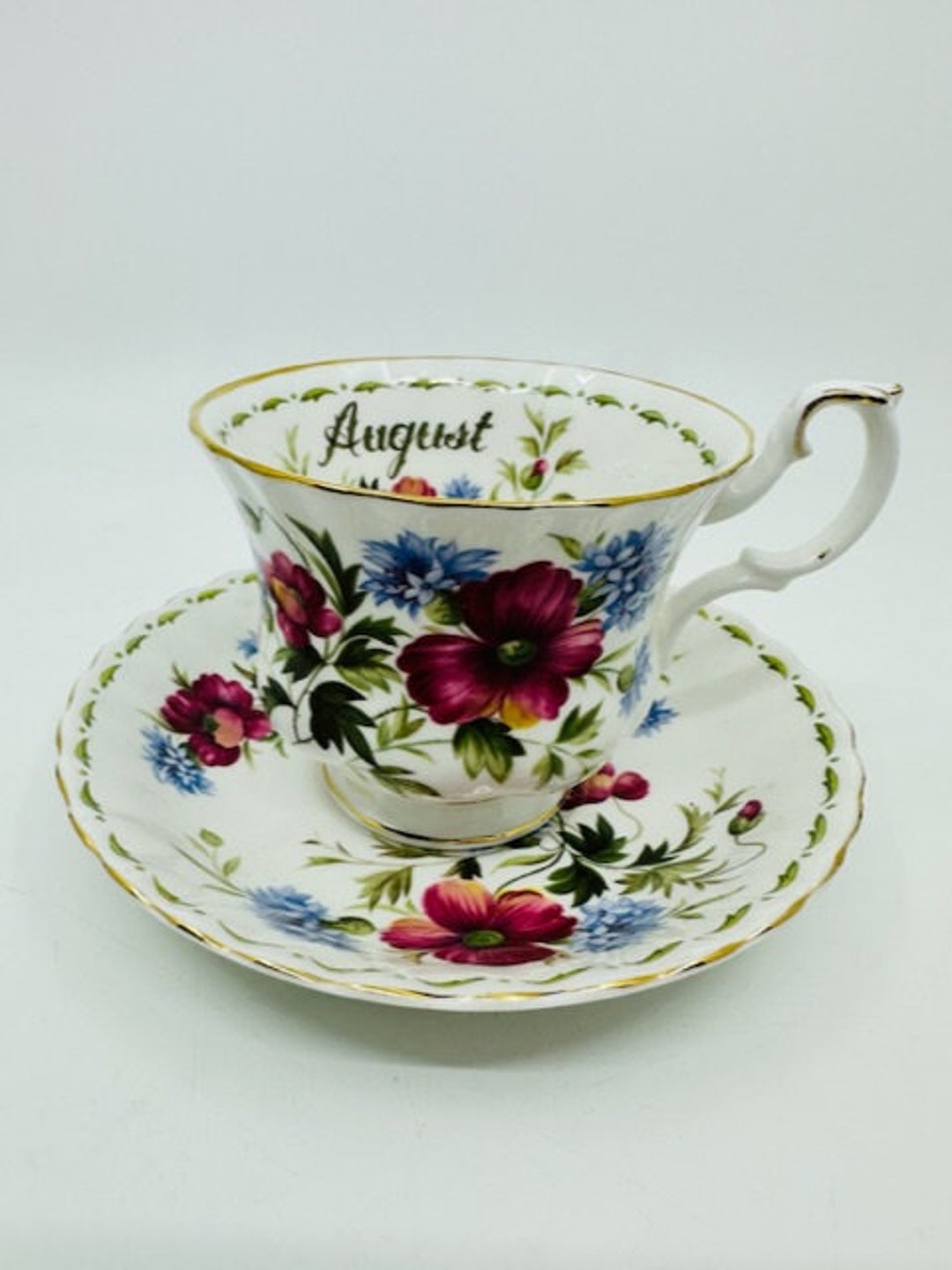 Royal Albert Flower of the Month Series August Poppy Teacup and Saucer ...