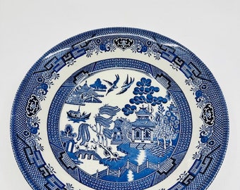 Churchill Blue Willow Porcelain Sugar Bowl With Lid & Creamer Set ...