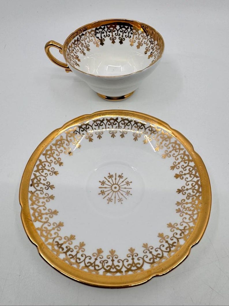 Stanley Fine Bone China - Gold and White Teacup - Etsy