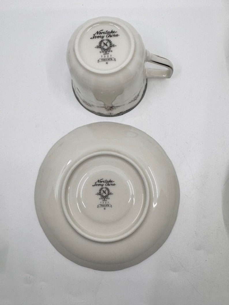 Set of Six Ivory China by Noritake ‘traviata’ Teacups and Saucers (2482 ...