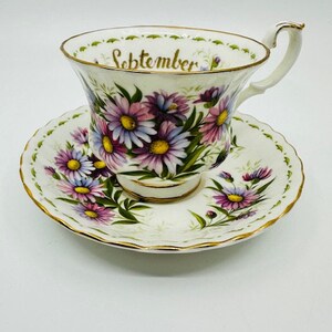 Royal Albert Flower of the Month Series September Teacup and Saucer - Etsy