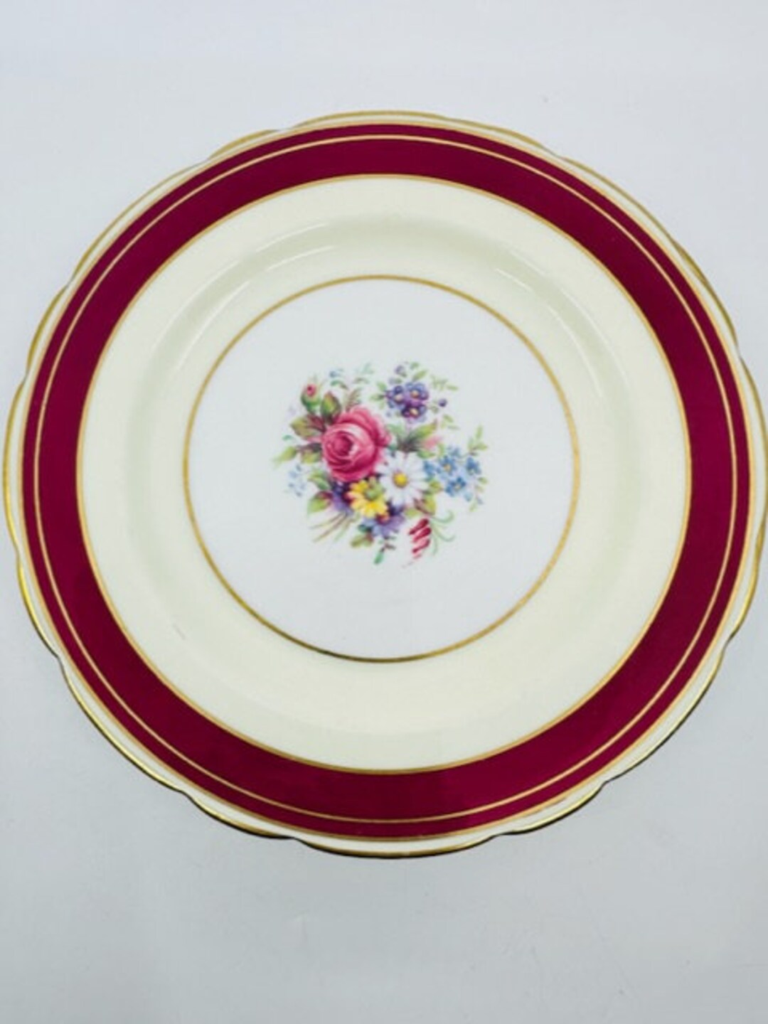 Paragon Set of Six Red With Floral Side Plates - Etsy