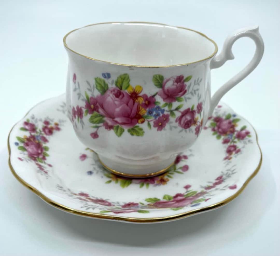 Royal Albert Pink Rose Teacup and Saucer - Etsy