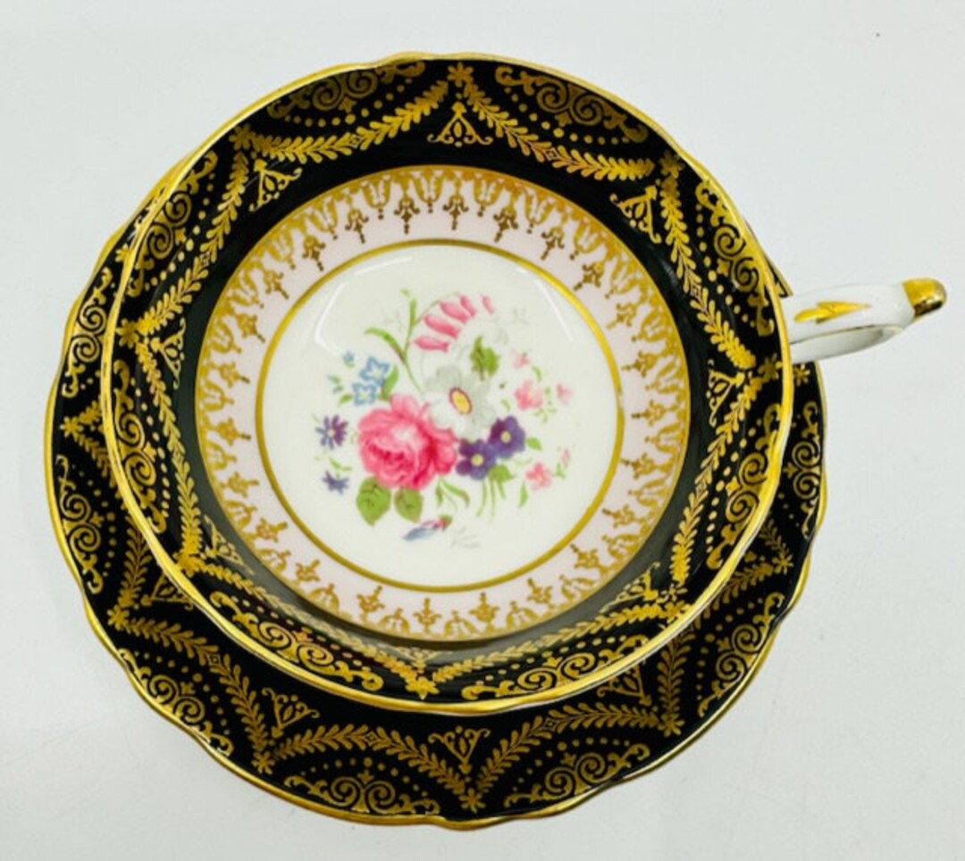 Stunning Paragon Double Warrant Black Gold and Pink With Floral Bouquet ...