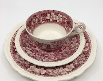 Vintage Spode Tower Pattern Dinner Plate in Pink Reddish With Newer ...