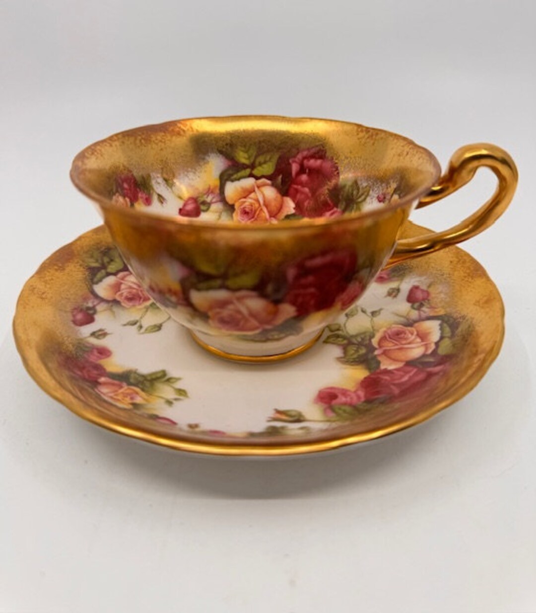 Royal Chelsea Golden Rose Teacup and Saucer - Etsy