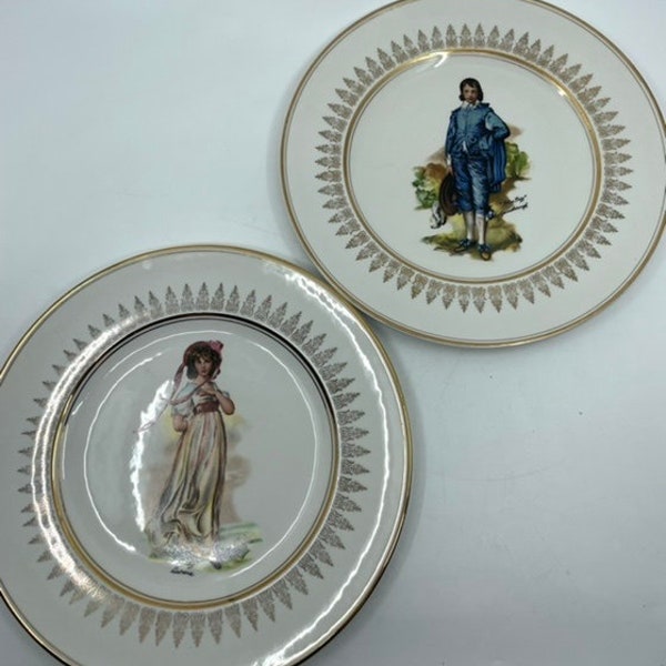 Pinky and the Blue Boy Plates - Etsy