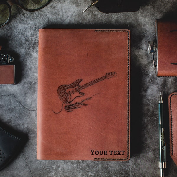 Leather Guitar Journal - Etsy