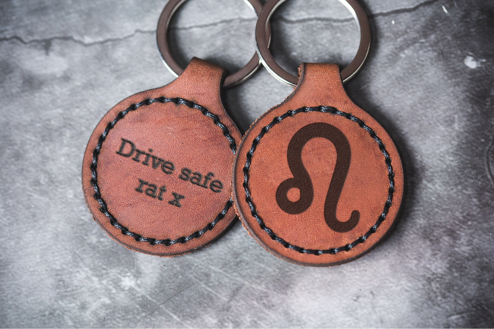 Leo Zodiac Keychain Leo Custom Keyfob Leather Personalized | Etsy