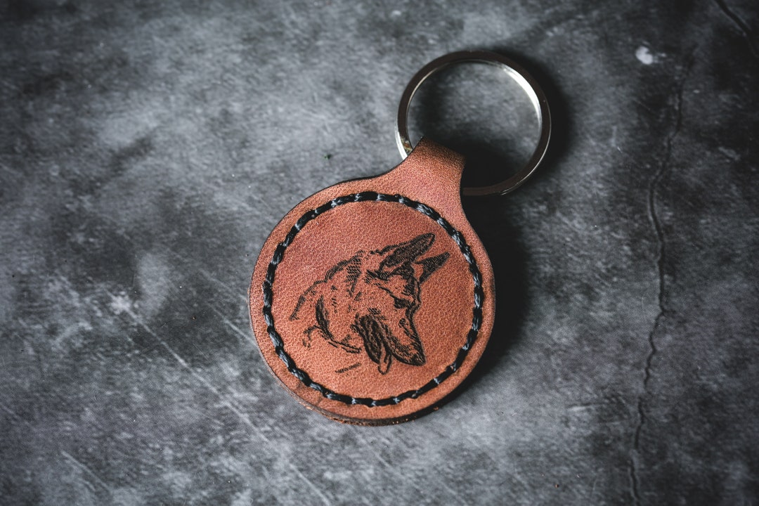 Shepherd Dog Personalized Engraved Keychain, Dog Animal Lover Leather ...
