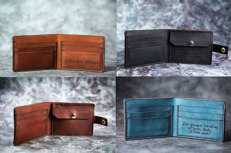 Panda Bear Leather Wallet for Men Brown Leather Wallet Panda - Etsy