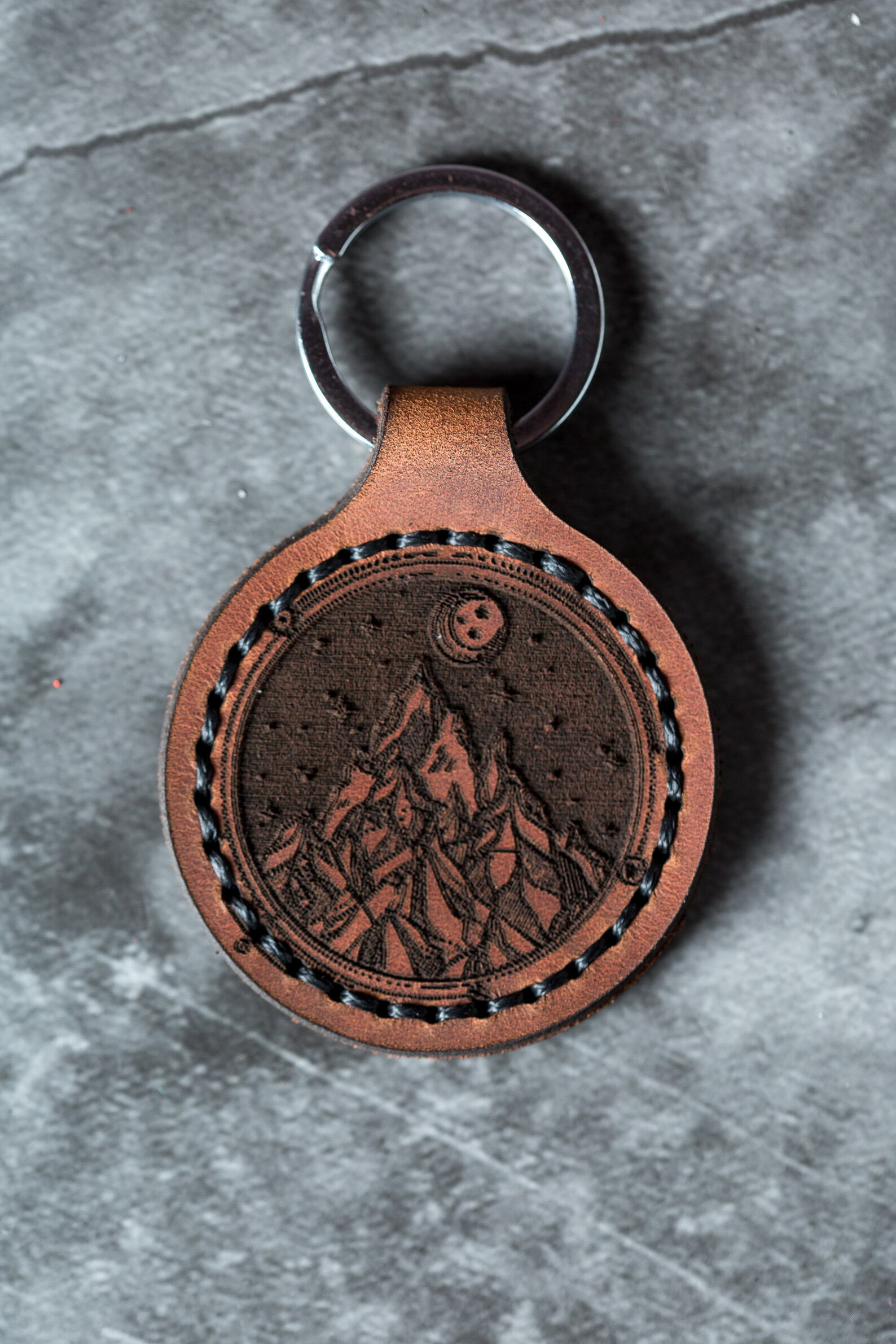 Night Mountain Personalized Engraved Car Keychain Adventure - Etsy