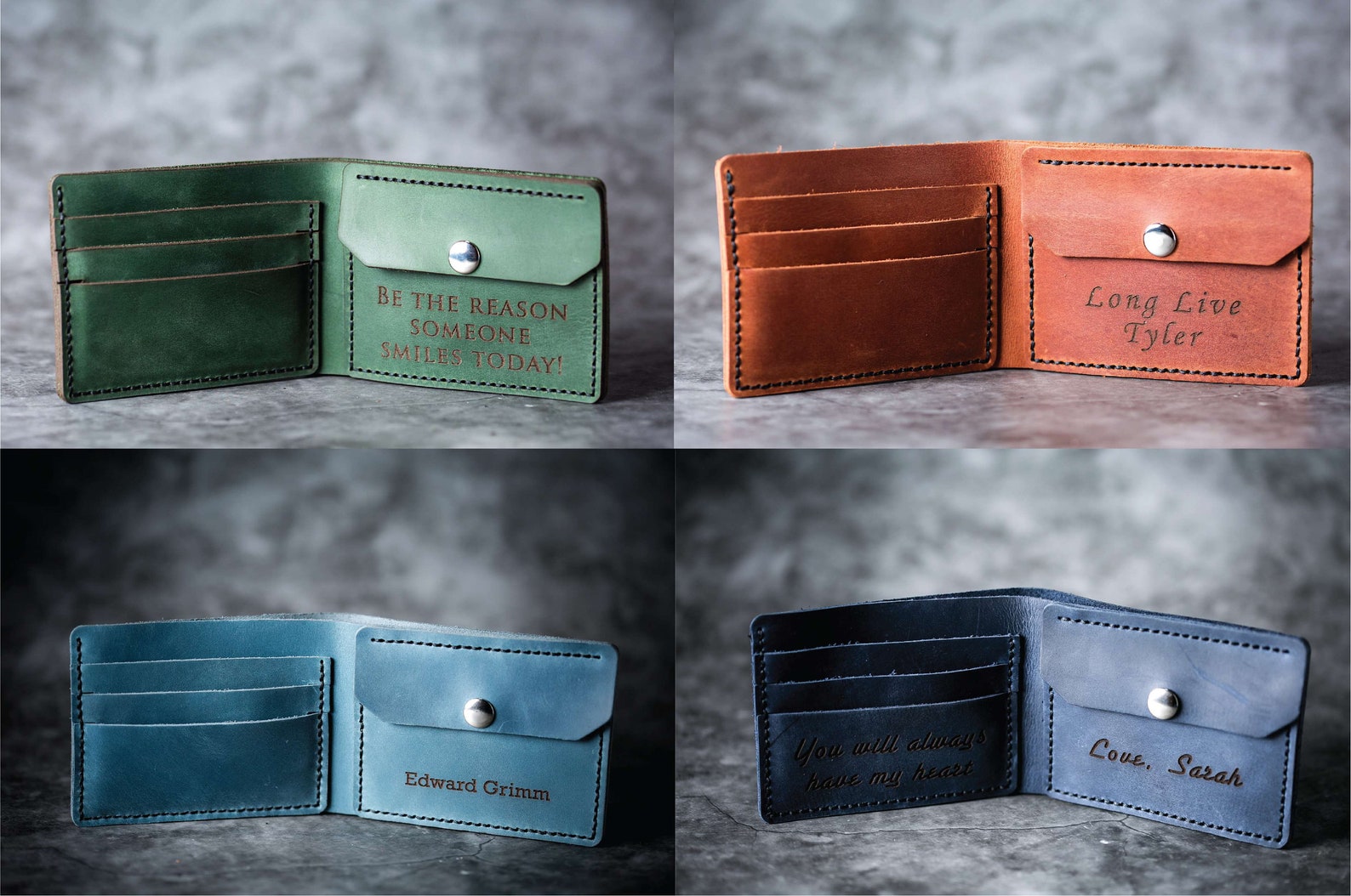 Panda Bear Leather Wallet for Men Brown Leather Wallet Panda | Etsy