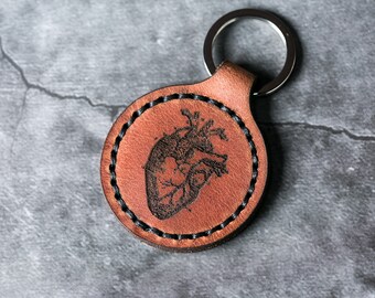 Anatomy Heart Keychain | Etsy