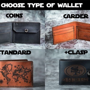 Panda Bear Leather Wallet for Men, Brown Leather Wallet, Panda Wallet ...