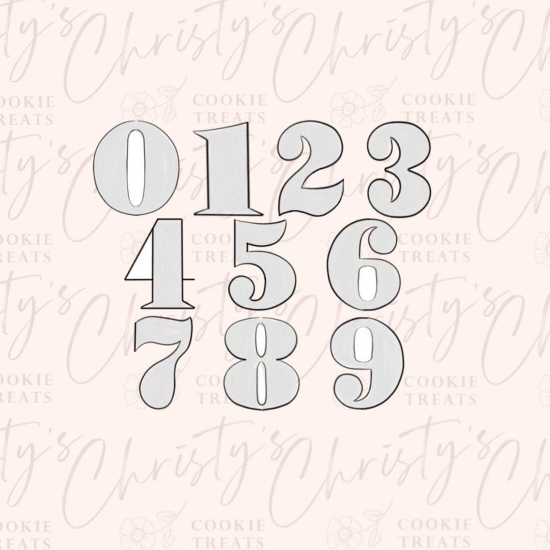Curvy Numbers Cookie Cutter Set - Etsy
