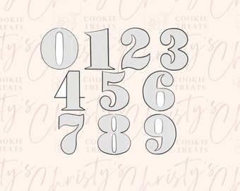 Any Number Numbers Script 1-9 Cookie Cutter 2 3 4 5 6 7 - Etsy
