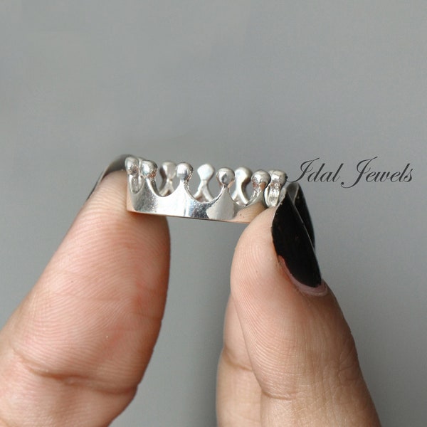 Silver Crown Ring - Etsy