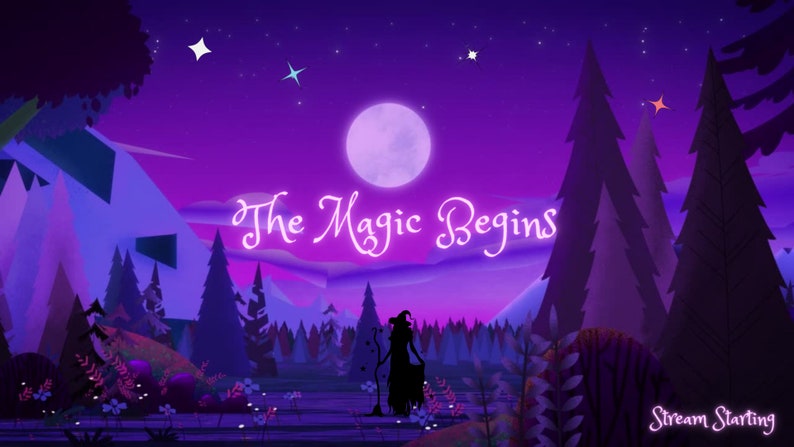 Magical Night Animated Scene Witch Animated Scene Twitch - Etsy