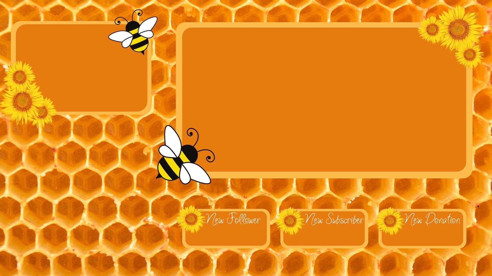 Bee Overlay, Twitch Overlay, Cute Overlay, Stream Overlay. Sunflower - Etsy