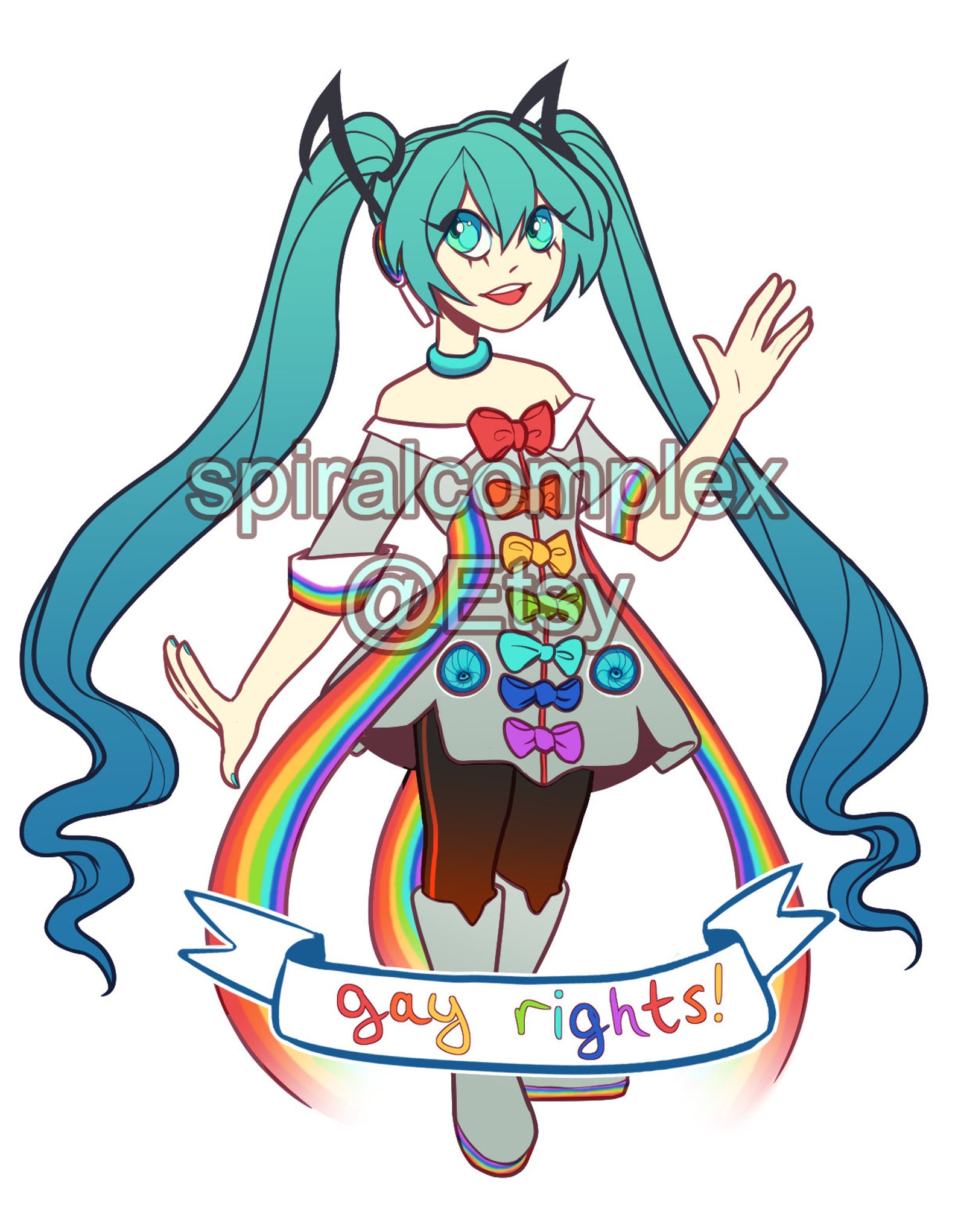Gay Rights Hatsune Miku Sticker Holographic Waterproof For Etsy