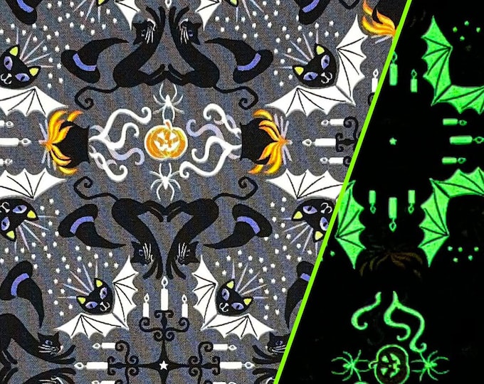 Halloween Fabric -- Witchy Pattern With Cauldrons and Spell Books on ...