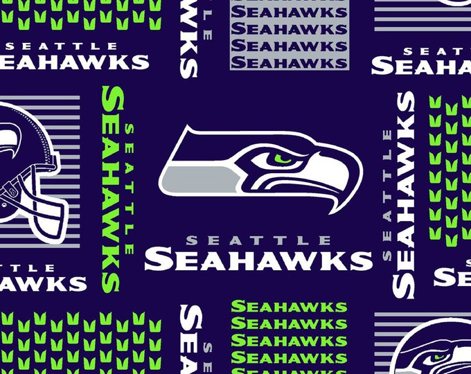 SEATTLE SEAHAWKS Fabric 100% Cotton Quilting Fabric Seahawks Retro ...