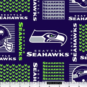 SEATTLE SEAHAWKS Fabric Seattle Seahawks Patch Cotton Fabric 100% ...