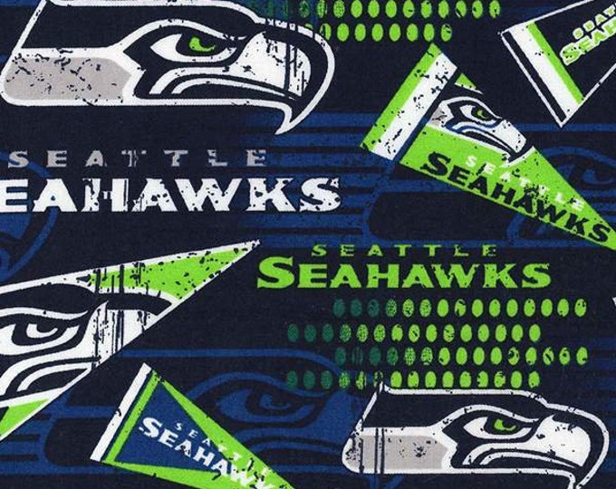 SEATTLE SEAHAWKS Fabric 100% Cotton Quilting Fabric Seahawks Retro ...