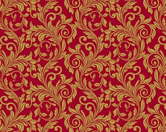 Red Scrolls Fabric - Etsy