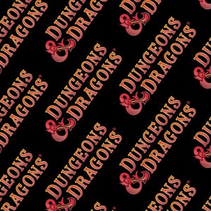 Dungeons & Dragons Fabric Dnd Logos Repeated on Black - Etsy