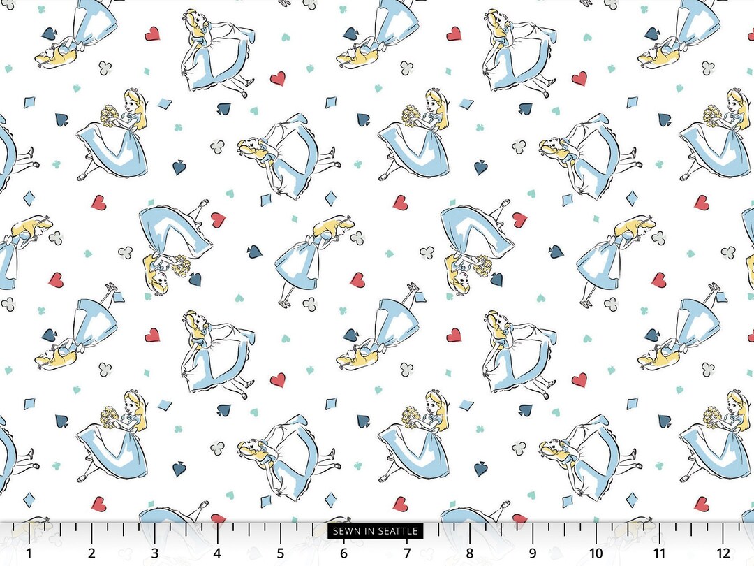 Disney Fabric -- Alice From Disney's Alice in Wonderland Poses Repeated ...