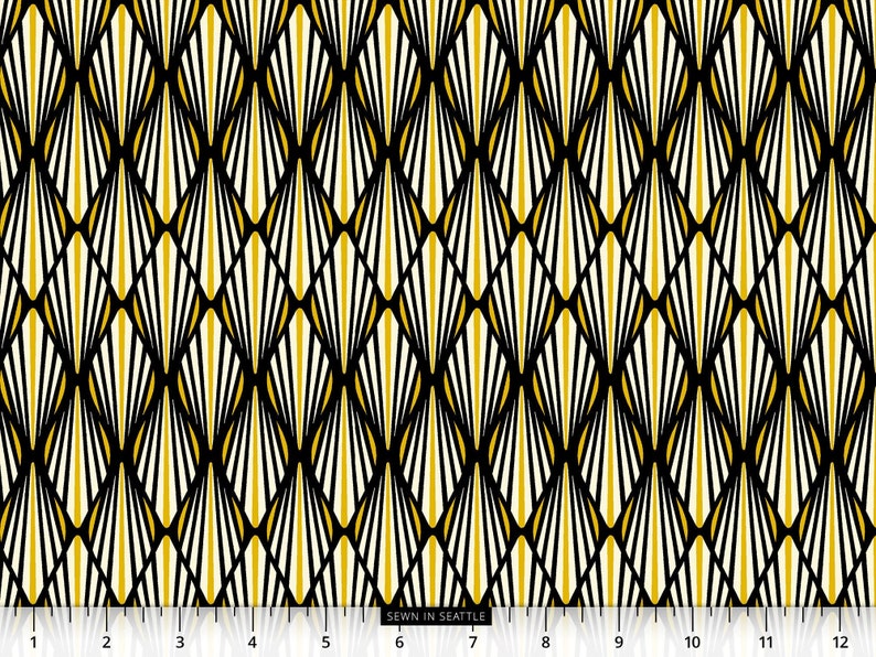White and Metallic Gold Diamond Patterns on Black 100% - Etsy