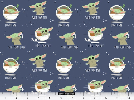 Star Wars Fabric Baby Yoda Poses and Sayings Repeated on - Etsy