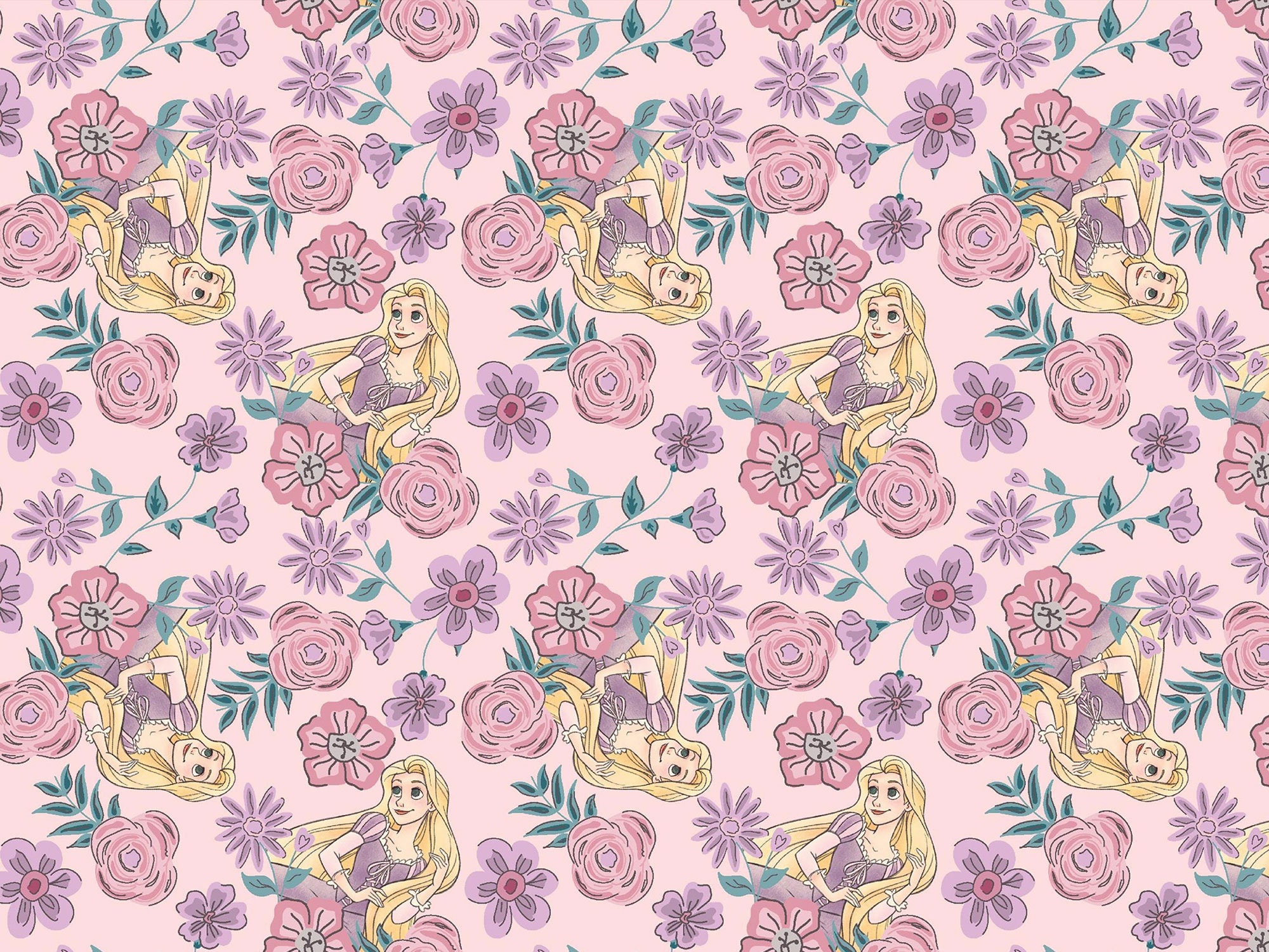 Disney Princess Fabric Rapunzel From Tangled Floral | Etsy