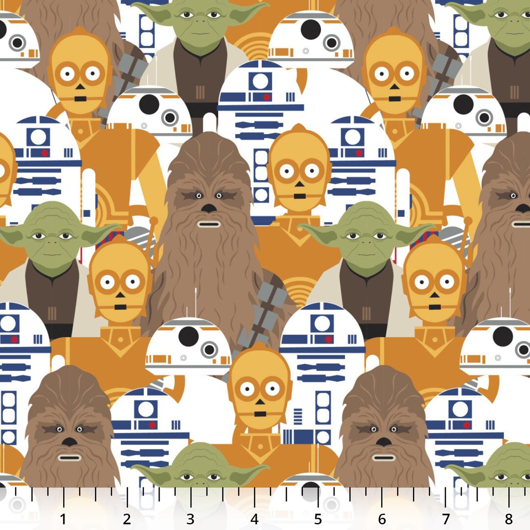 STAR WARS Fabric -- Star Wars Portraits Stacked -- 100% Cotton Quilting ...