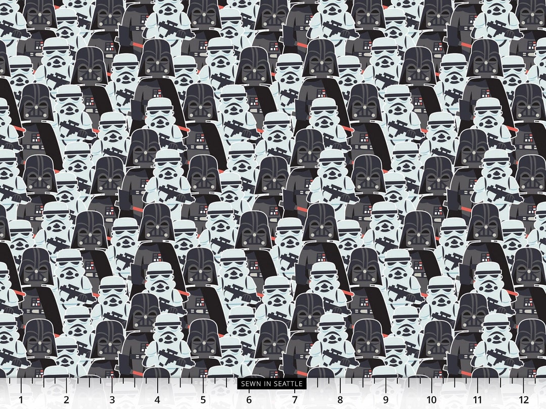 STAR WARS Fabric -- Darth Vader Stacked With Stormtroopers -- 100% ...